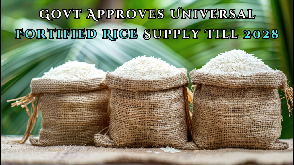 Govt Approves Universal Fortified Rice Supply Till 2028 - The Study IAS